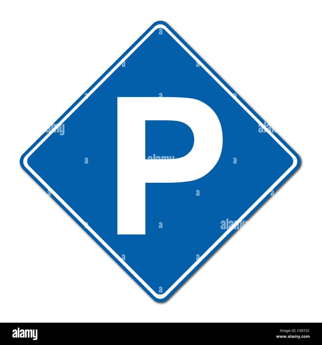 Parking traffic sign on white background Stock Photo - Alamy
