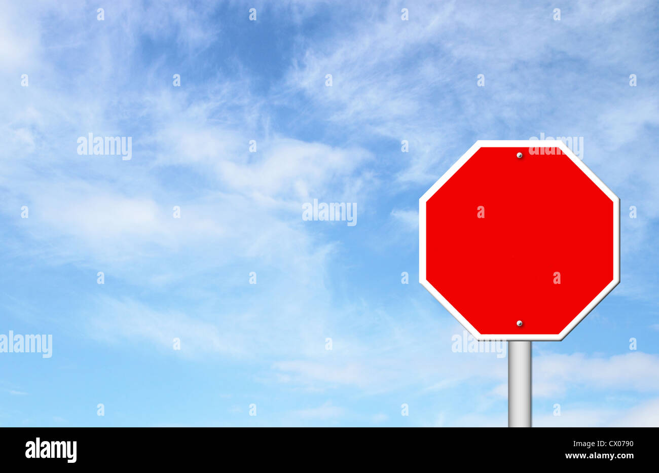 red blank sign with blue sky blank for text Stock Photo - Alamy