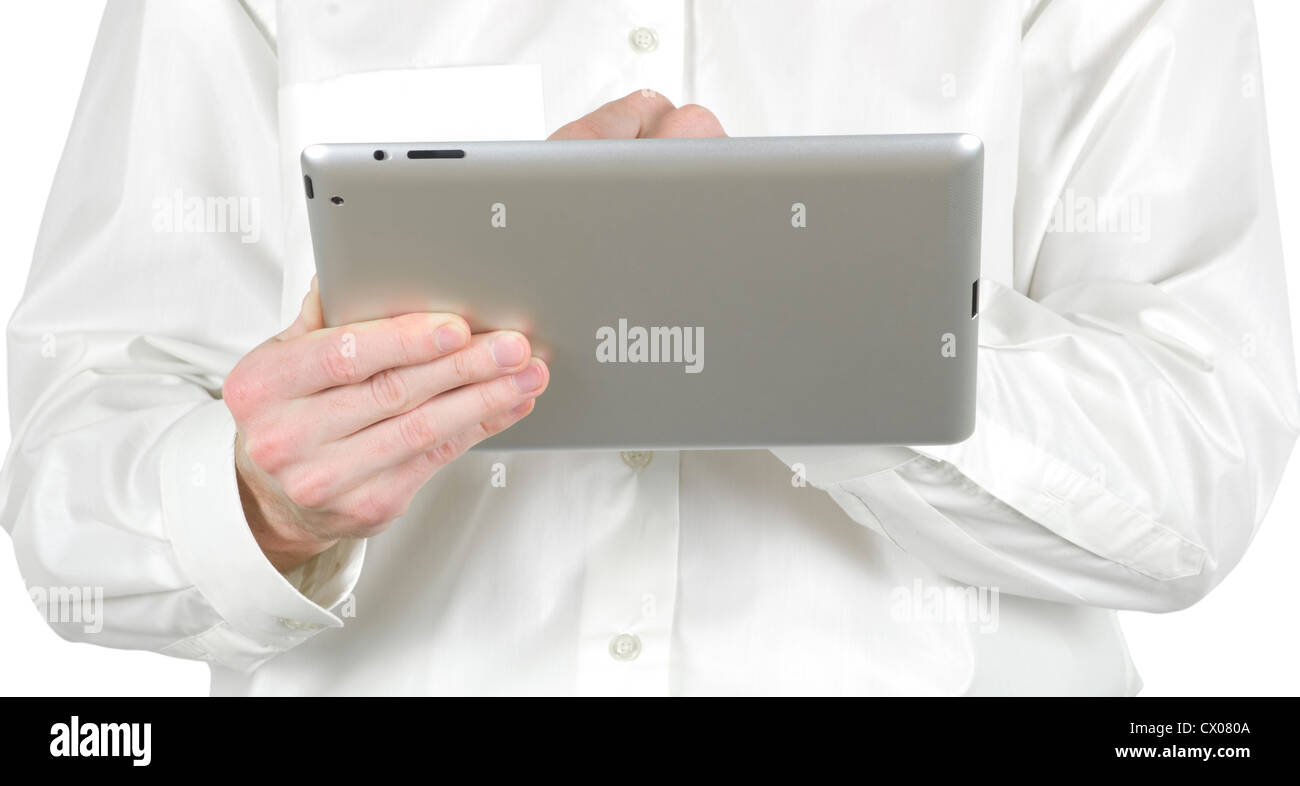 hands are holding the tablet computer Stock Photo - Alamy