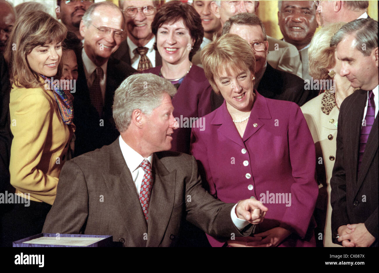 US President Bill Clinton during the signing ceremony for the Higher ...