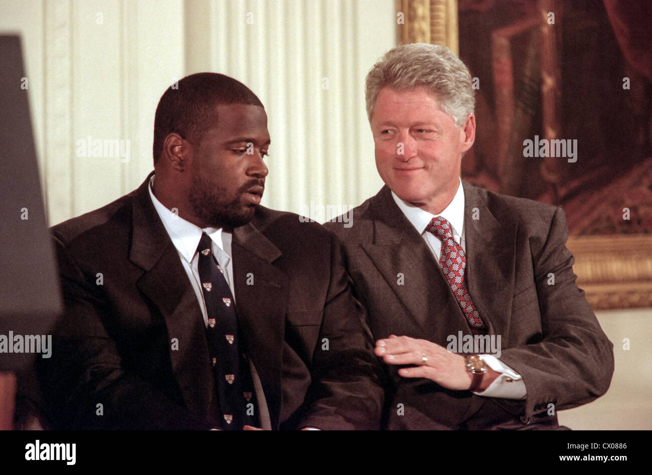 US President Bill Clinton during the signing ceremony for the Higher ...