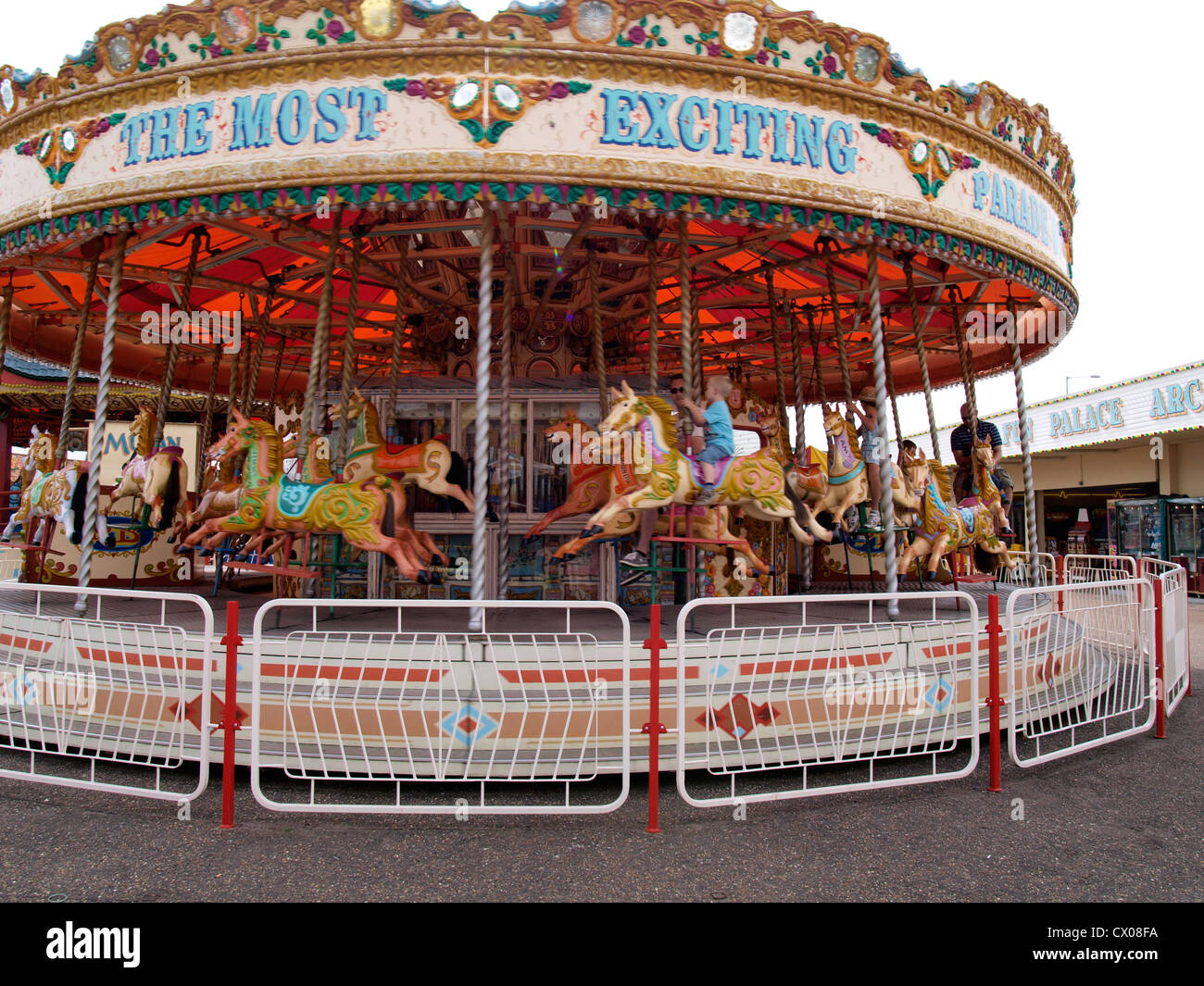 Gallopers merry-go-round, Great Yarmouth Pleasure Beach, Norfolk, UK ...