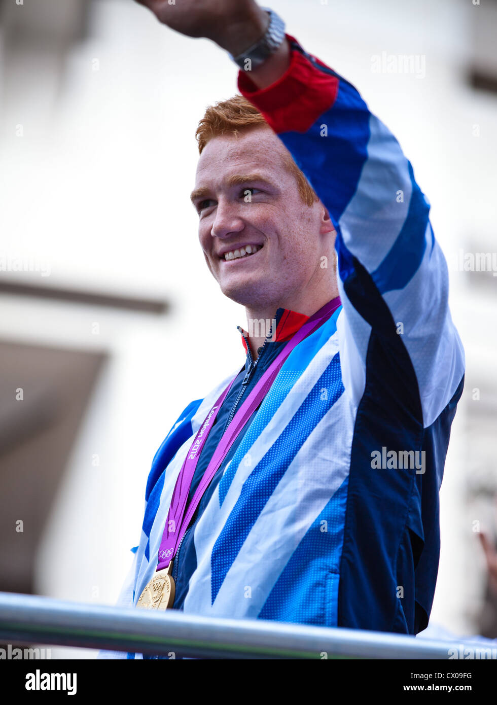 Greg Rutherford, long jumper, Gold Medalist, visibly enjoying his ...