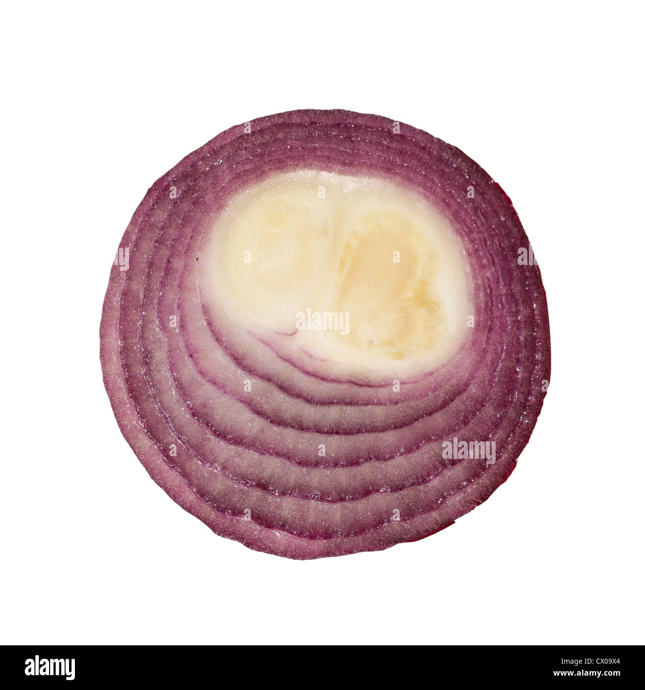 Cross Section Through a Fresh Spanish (Red Onion Stock Photo - Alamy
