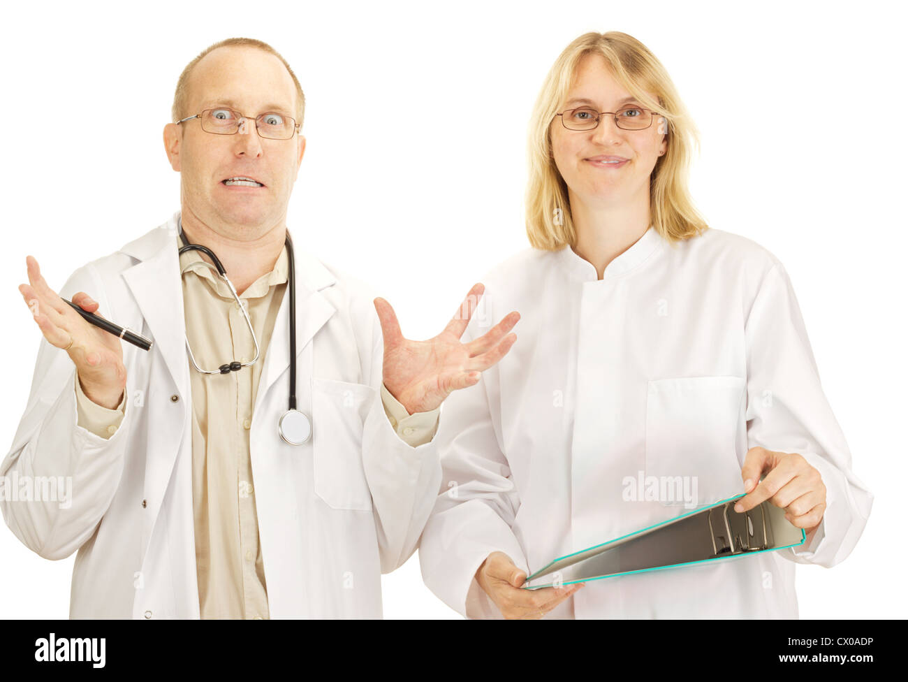 Two doctors arguing Stock Photo - Alamy