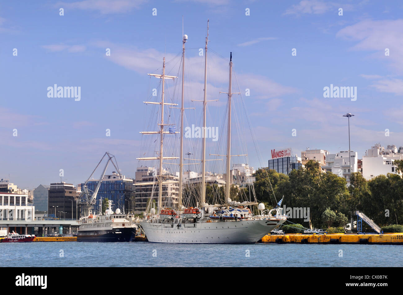A Star Clippers tall ship at the port of Piraeus in Athens Greece Stock ...