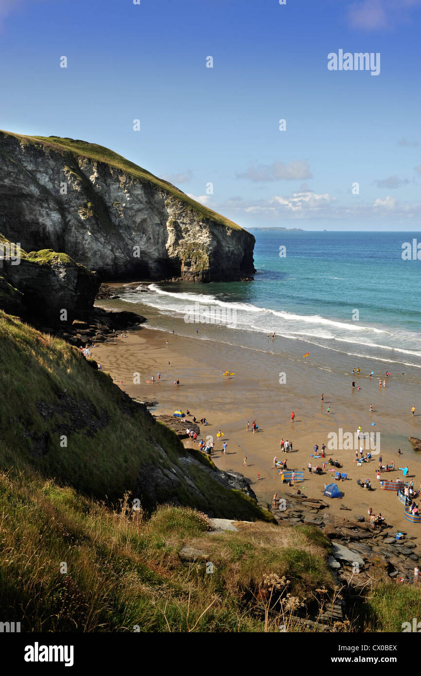 The beach at Trebarwith Strand North Cornwall UK Stock Photo - Alamy