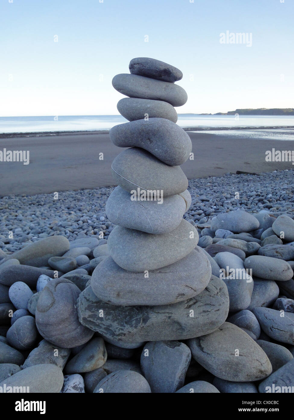 A stack of stones on a local beach Stock Photo - Alamy