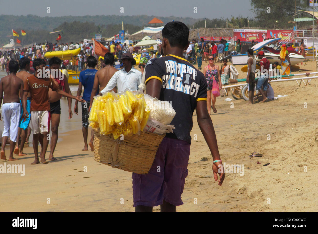 India, Goa region, Goa, Calangute beach, daily life Stock Photo - Alamy