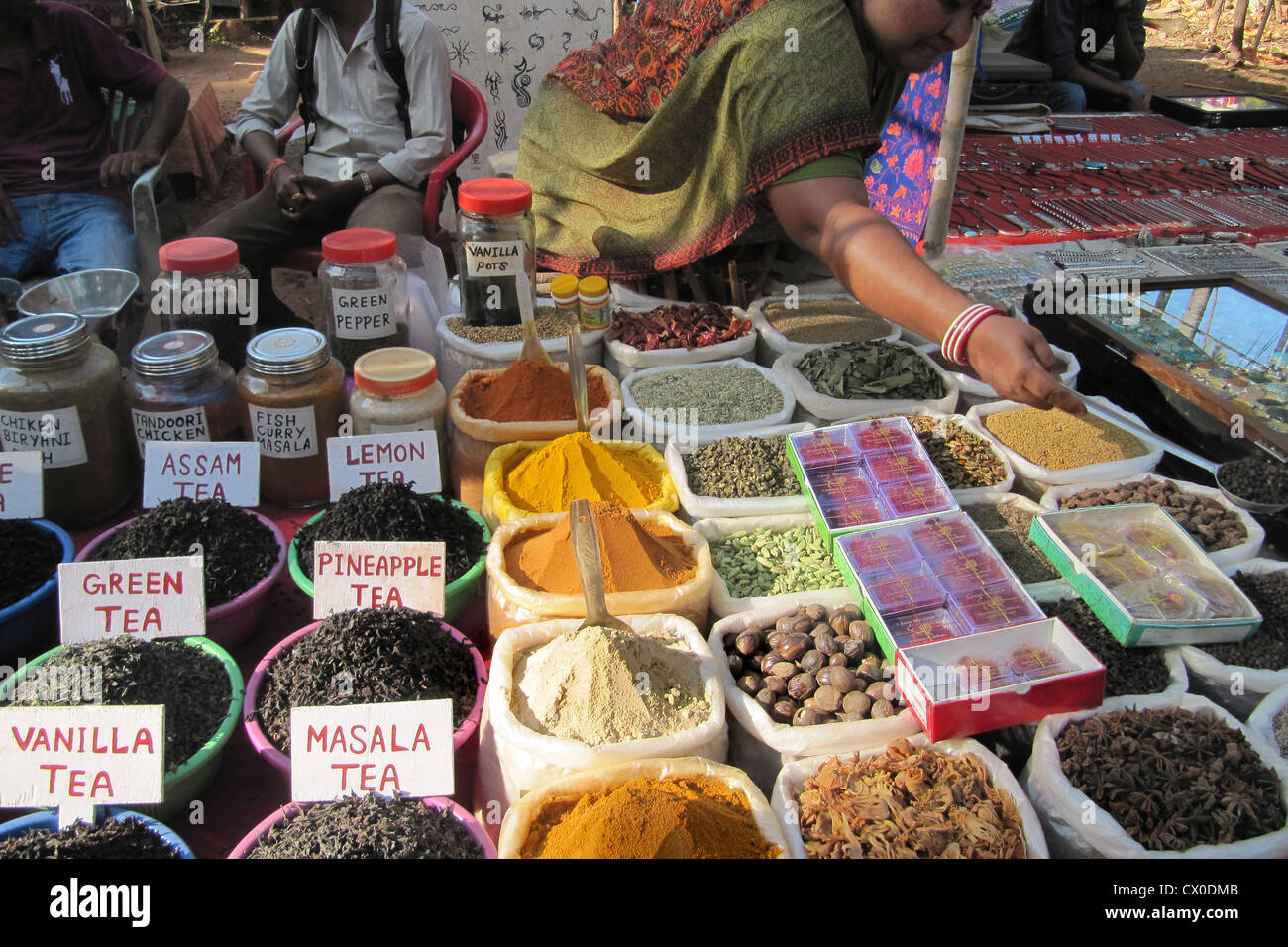India, Goa region, Goa, Anjuna market, spices Stock Photo - Alamy