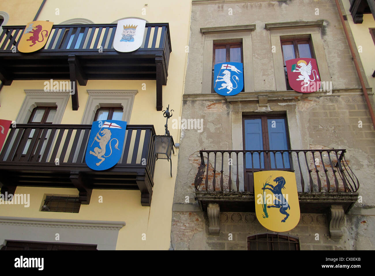 Italy, Arezzo, Palace in Vasari town square Stock Photo - Alamy