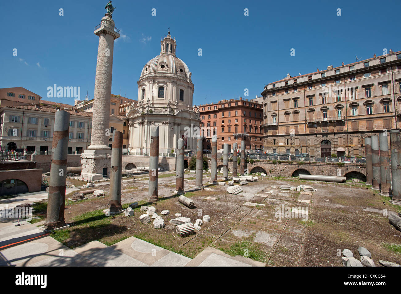 Pillars at Basilica Ulpia at the Forum Traiano Rome Italy Stock Photo ...