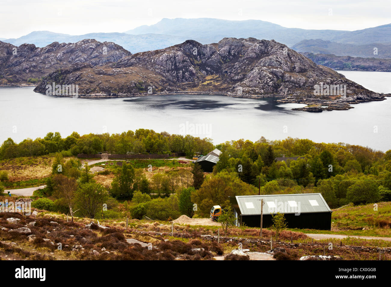 Looking south across Loch Diabaig towards Rubha na h-Airde. Lower ...