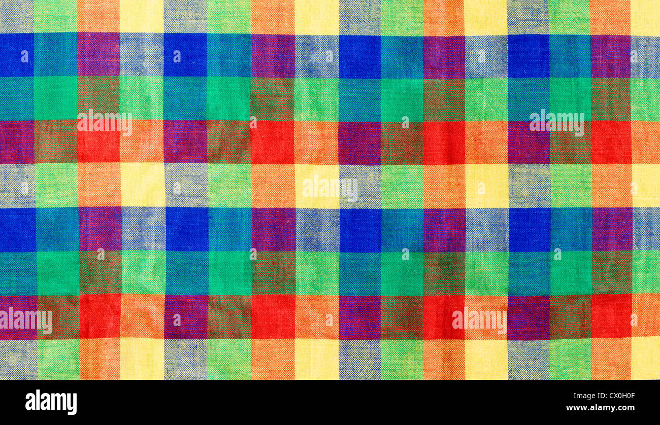 Multicolor checked tablecloth Stock Photo - Alamy
