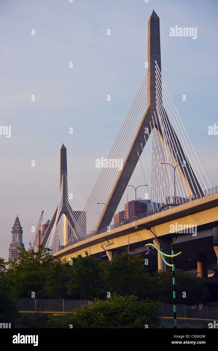 The Leonard P. Zakim Bunker Hill Memorial Bridge in Boston Stock Photo ...