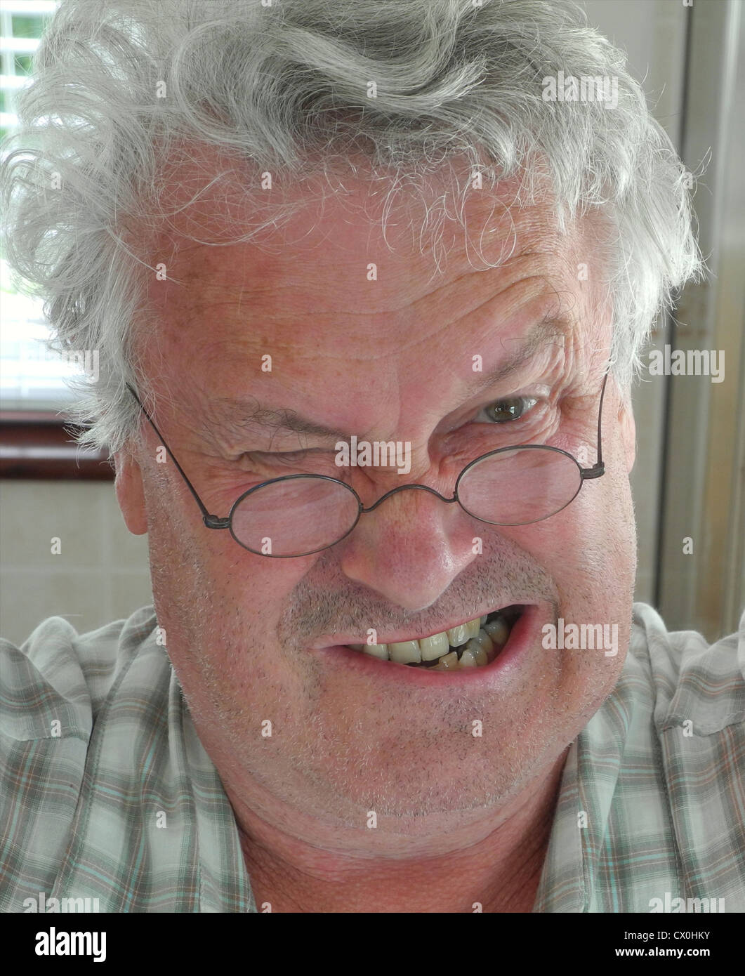 An ugly grumpy old man - fully model released images for any use Stock ...