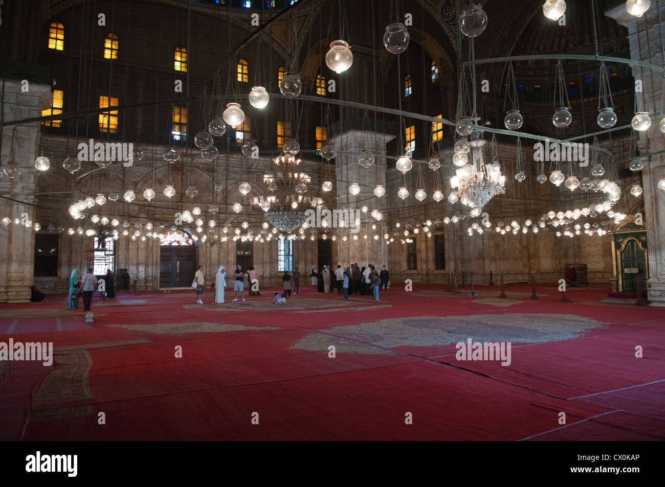 Interior of Muhammad Ali mosque , The Citadel Cairo Egypt Stock Photo ...
