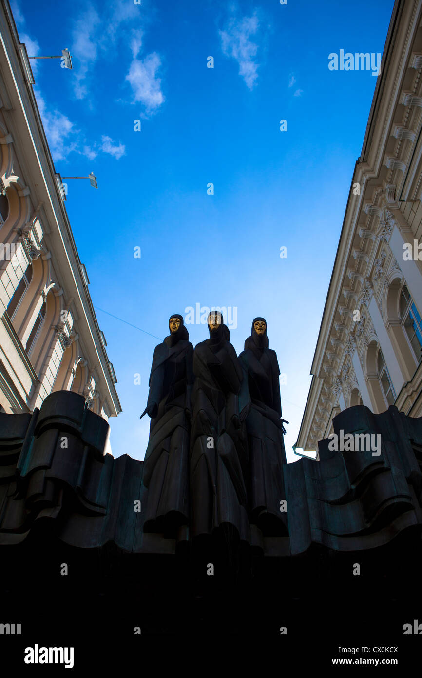 Statues national drama theatre vilnius hi-res stock photography and ...