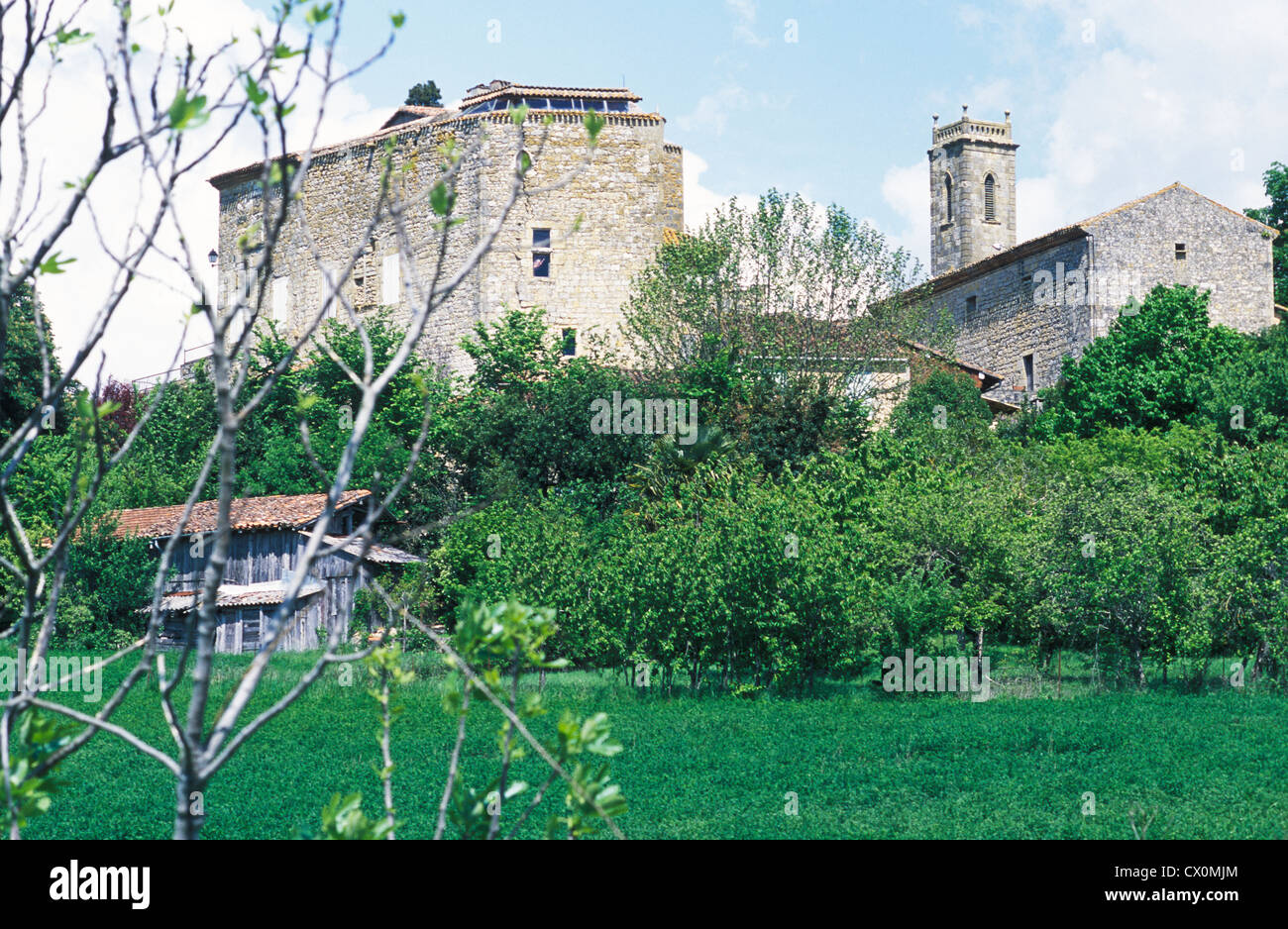Ancient village of St. Orens Pouy Petit, France Stock Photo - Alamy