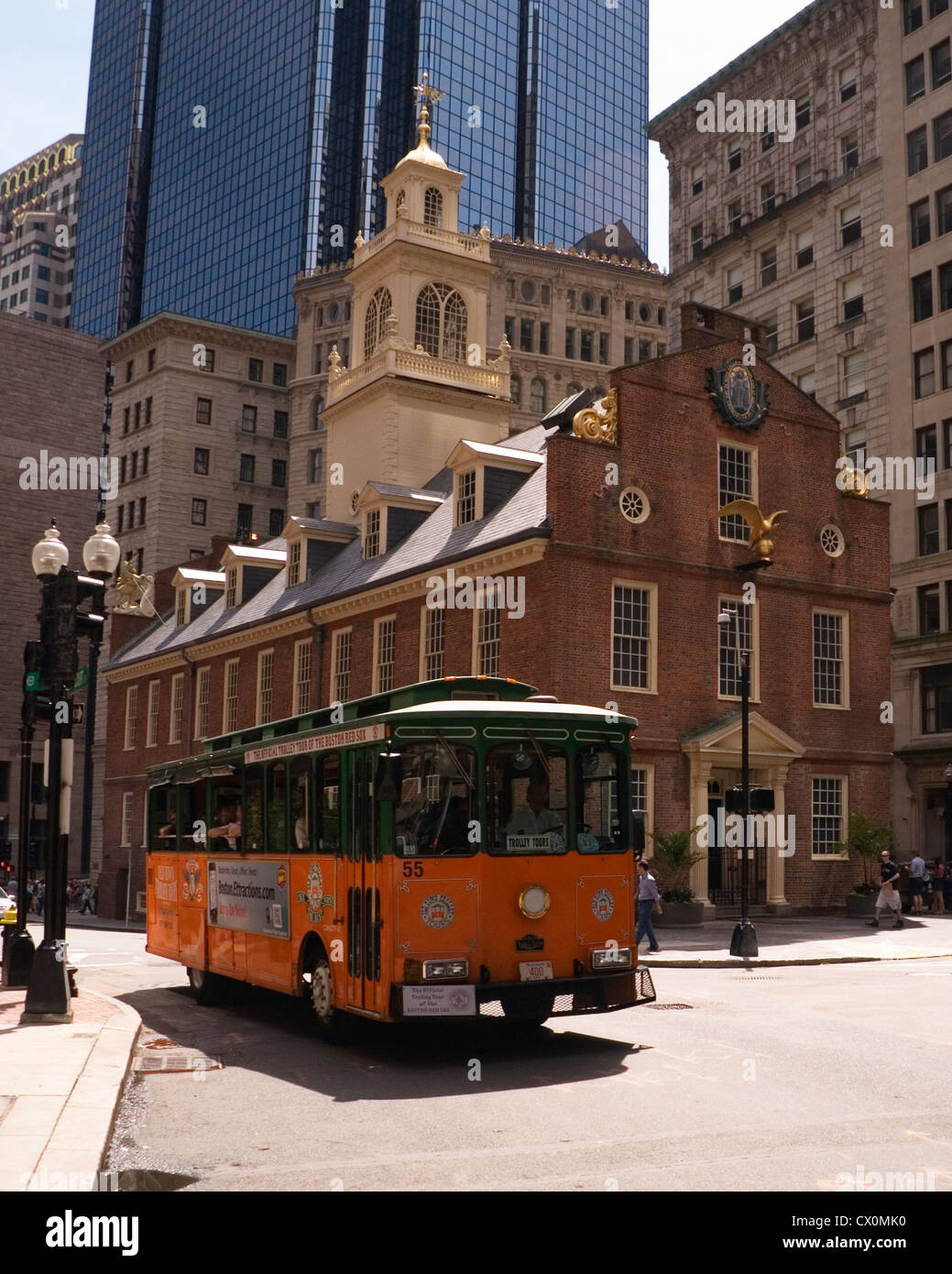 Boston, Massachuetts. Old Statehouse & Tram Stock Photo - Alamy