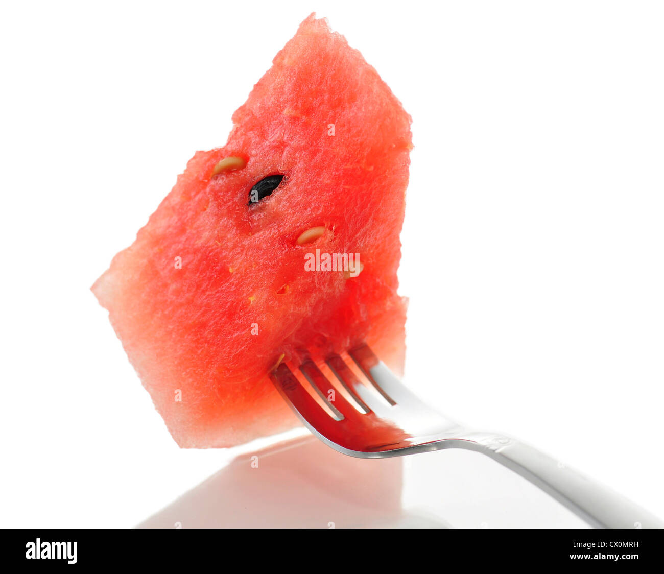 watermelon slice on a fork Stock Photo - Alamy