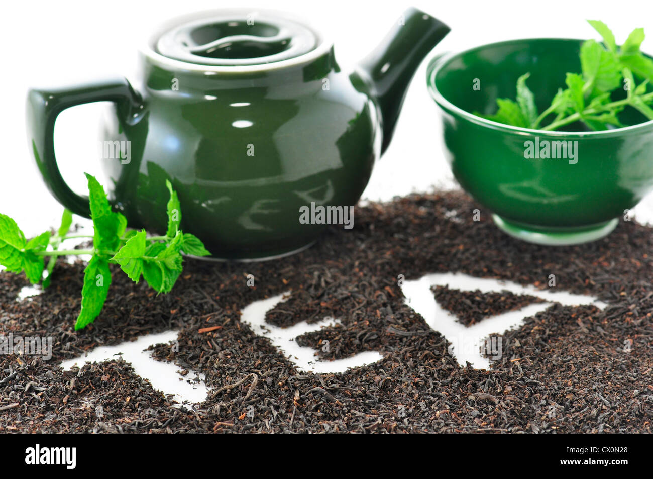 loose tea composition , close up Stock Photo - Alamy