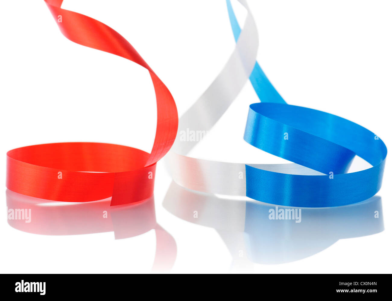 Streamers on a white background Stock Photo - Alamy