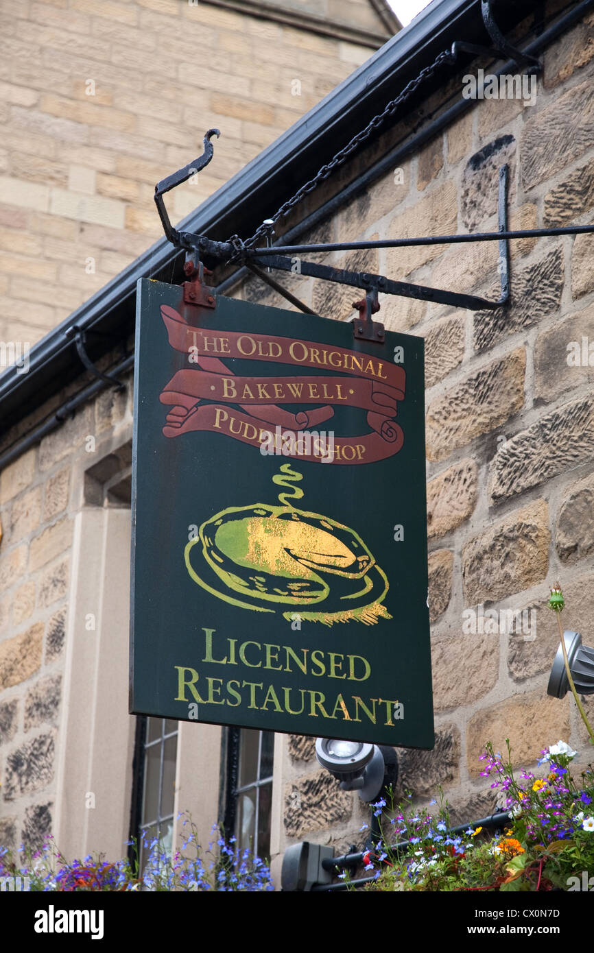 The Old Original Bakewell Pudding Shop sign Stock Photo - Alamy
