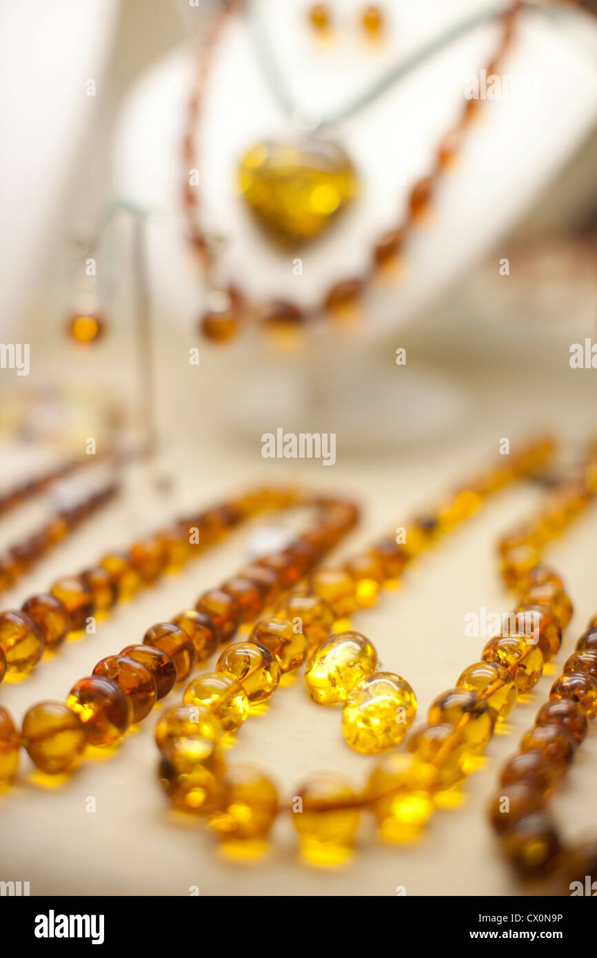 Amber Jewellery Vilnius Lithuania Stock Photo - Alamy
