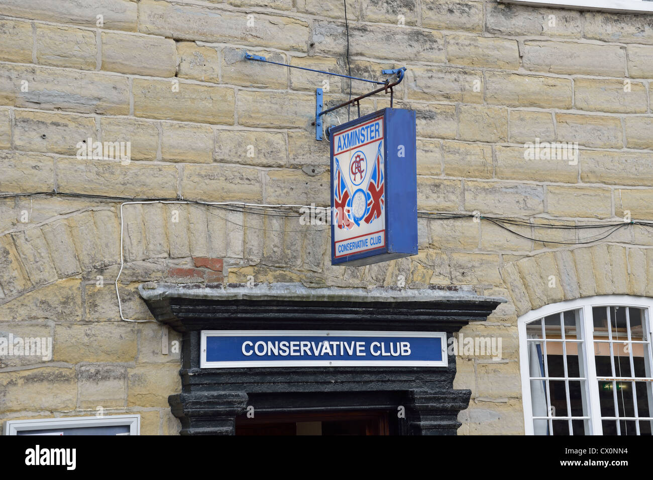 Conservative Club sign, Trinity Square, Axminster, Devon, England ...