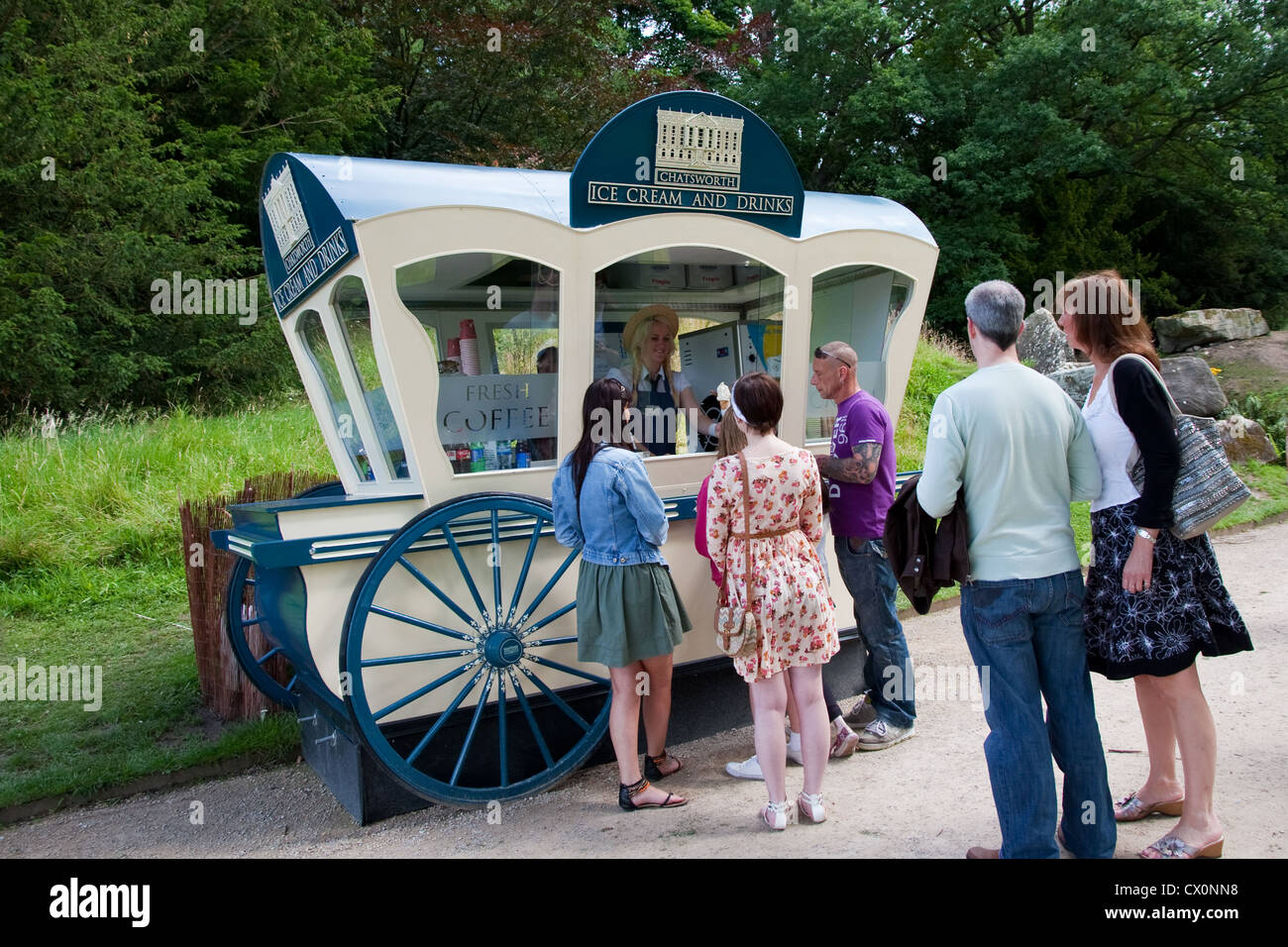 Ice cream van styled as old fashioned coach Stock Photo - Alamy