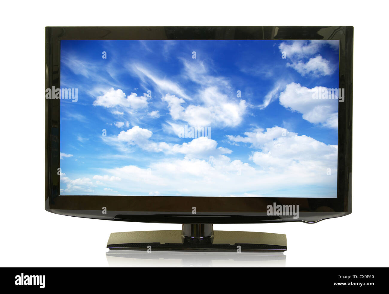 frontal view of widescreen lcd monitor isolated on white Stock Photo ...