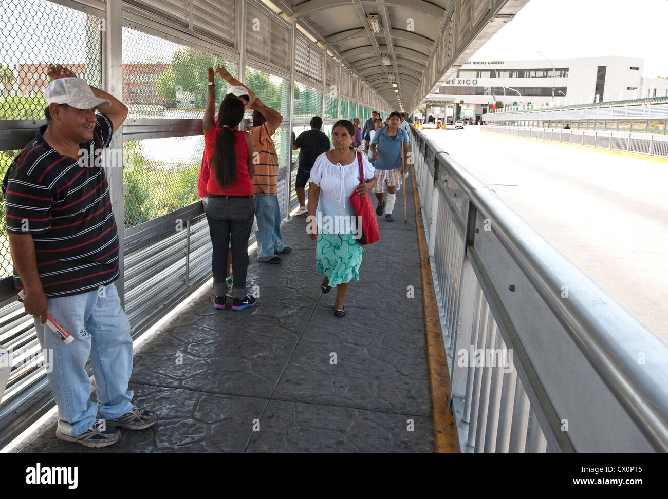 International bridge connects Mexico with US in Laredo Texas. Hundreds ...