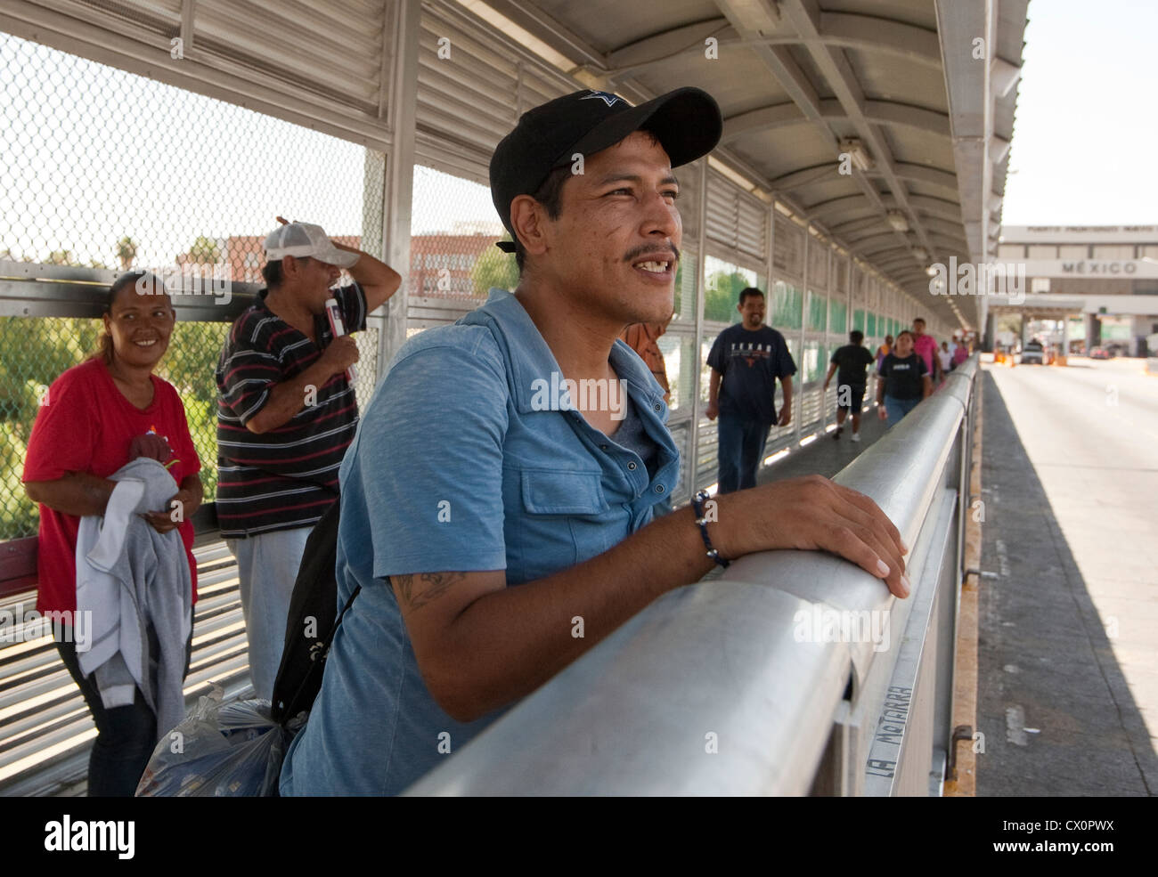 International bridge connects Mexico with US in Laredo Texas. Hundreds ...