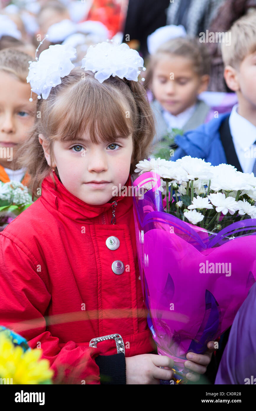 Celebrate elementary stand male female hi-res stock photography and ...