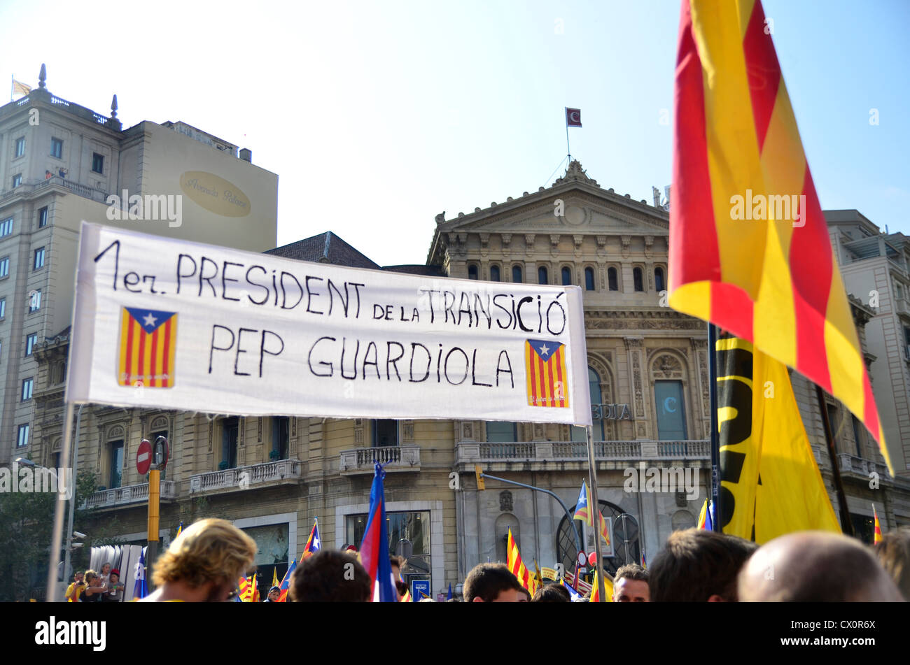 Independence demonstration in Barcelona in 11 september 2012 Stock ...