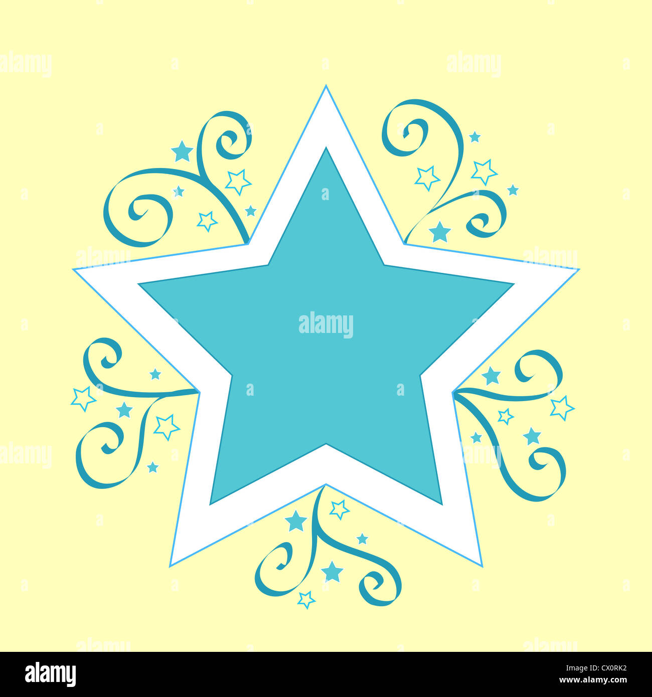 Artistic star design in blue Stock Photo - Alamy