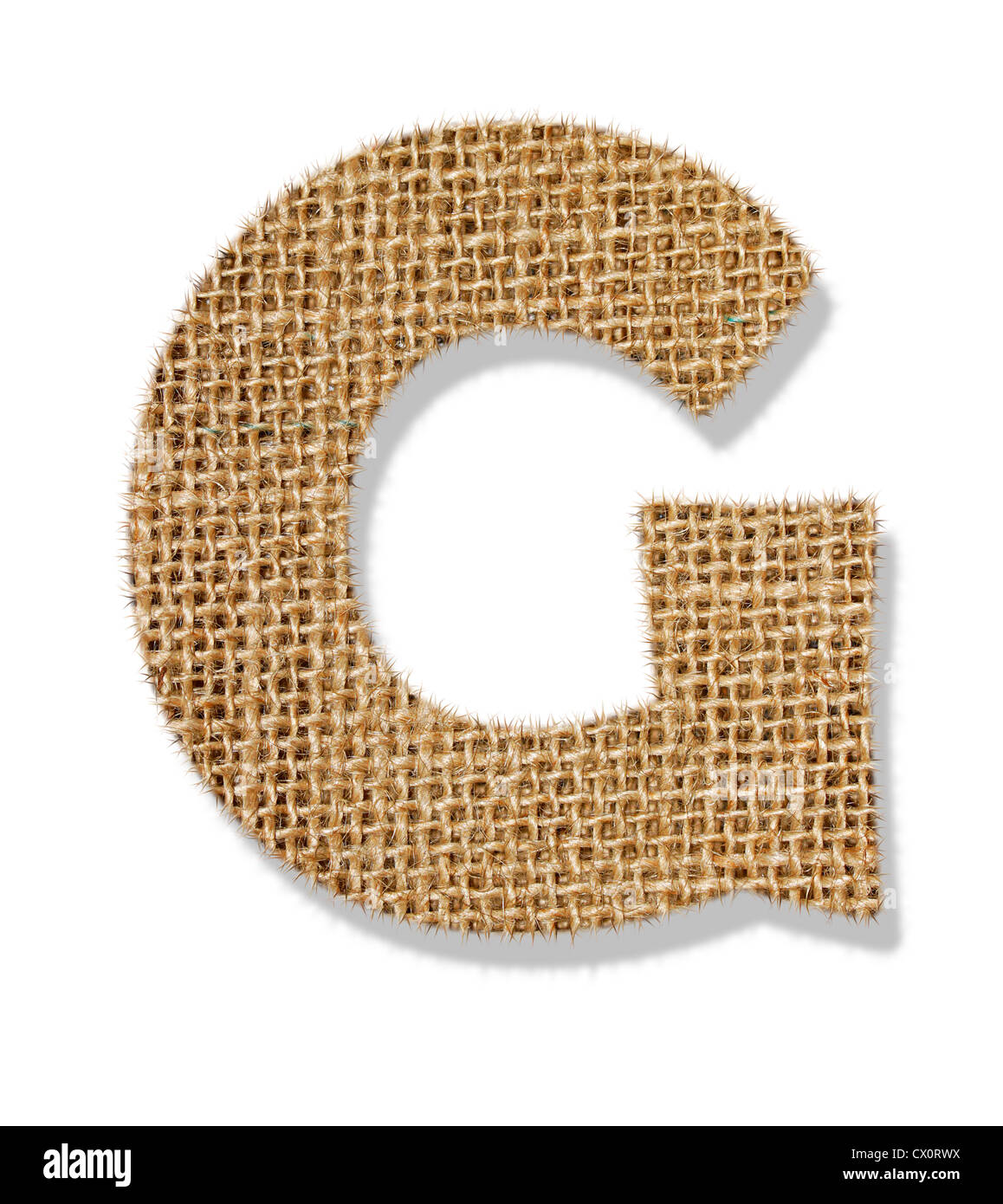 The letter "G" is made of coarse cloth Stock Photo - Alamy