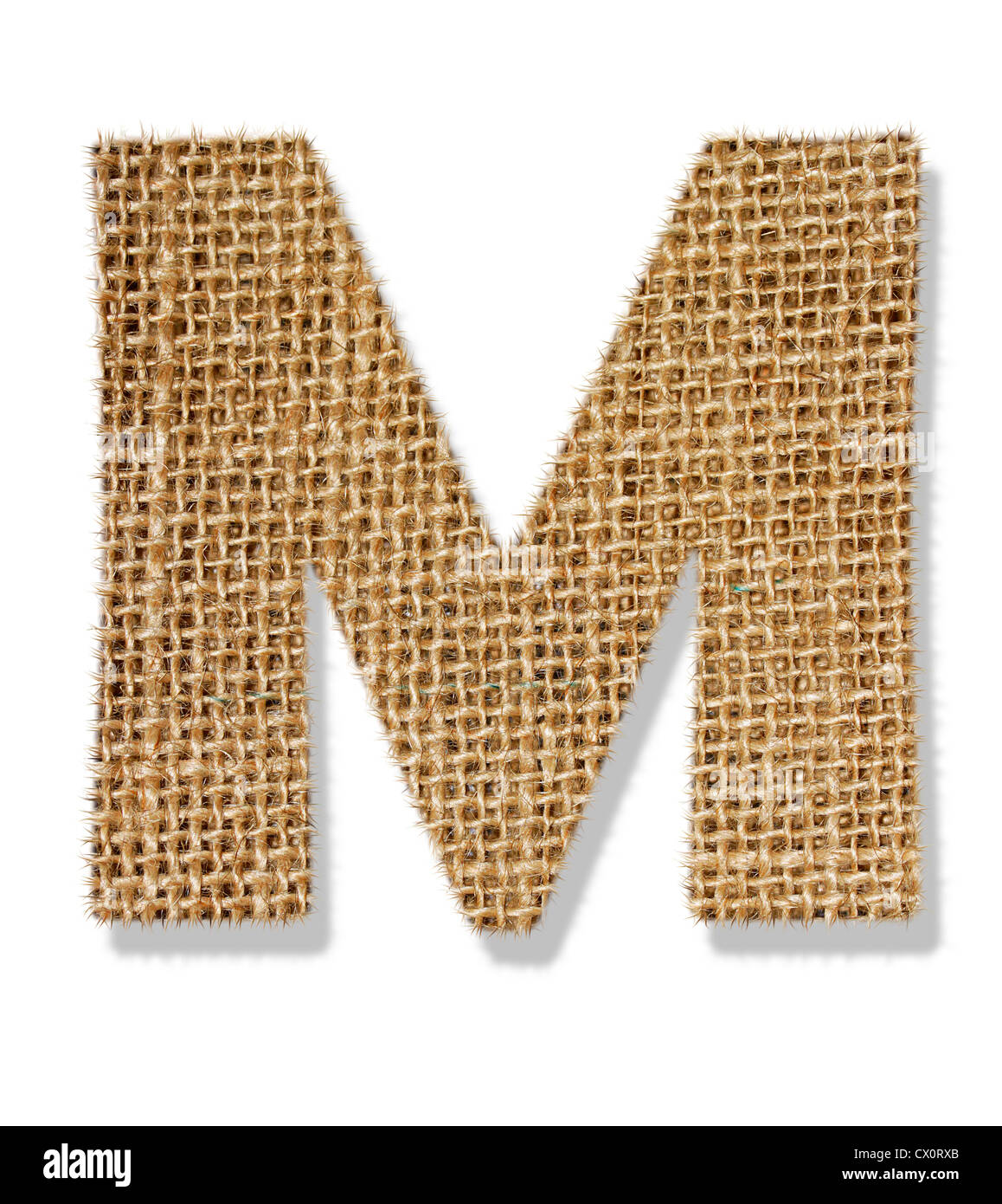 The letter "M" is made of coarse cloth Stock Photo - Alamy