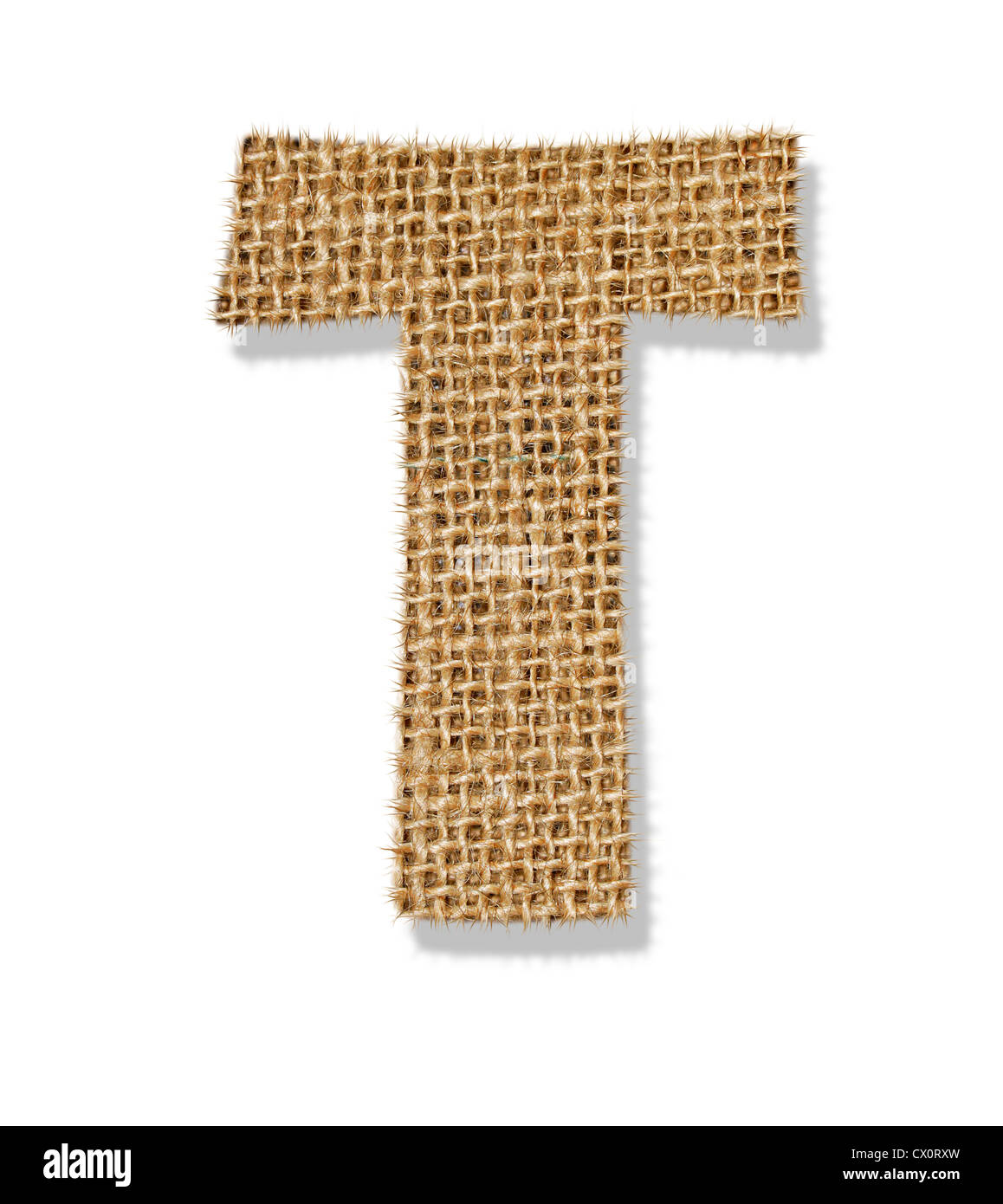 The letter "T" is made of coarse cloth Stock Photo - Alamy