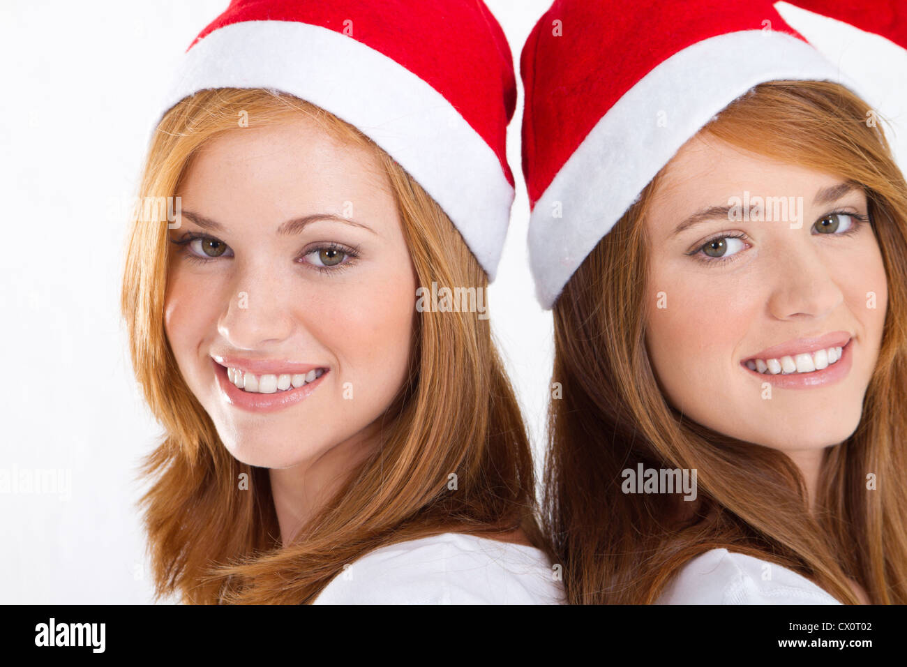 happy young Christmas girls closeup portrait Stock Photo - Alamy