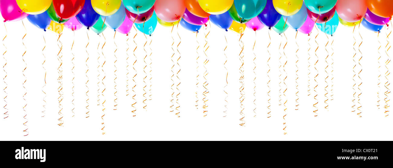 very high resolution colourful balloons isolated on white Stock Photo ...