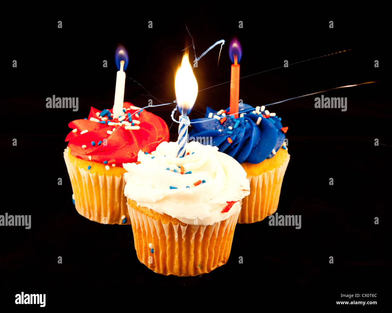 Blue birthday candle cupcake hi-res stock photography and images - Alamy