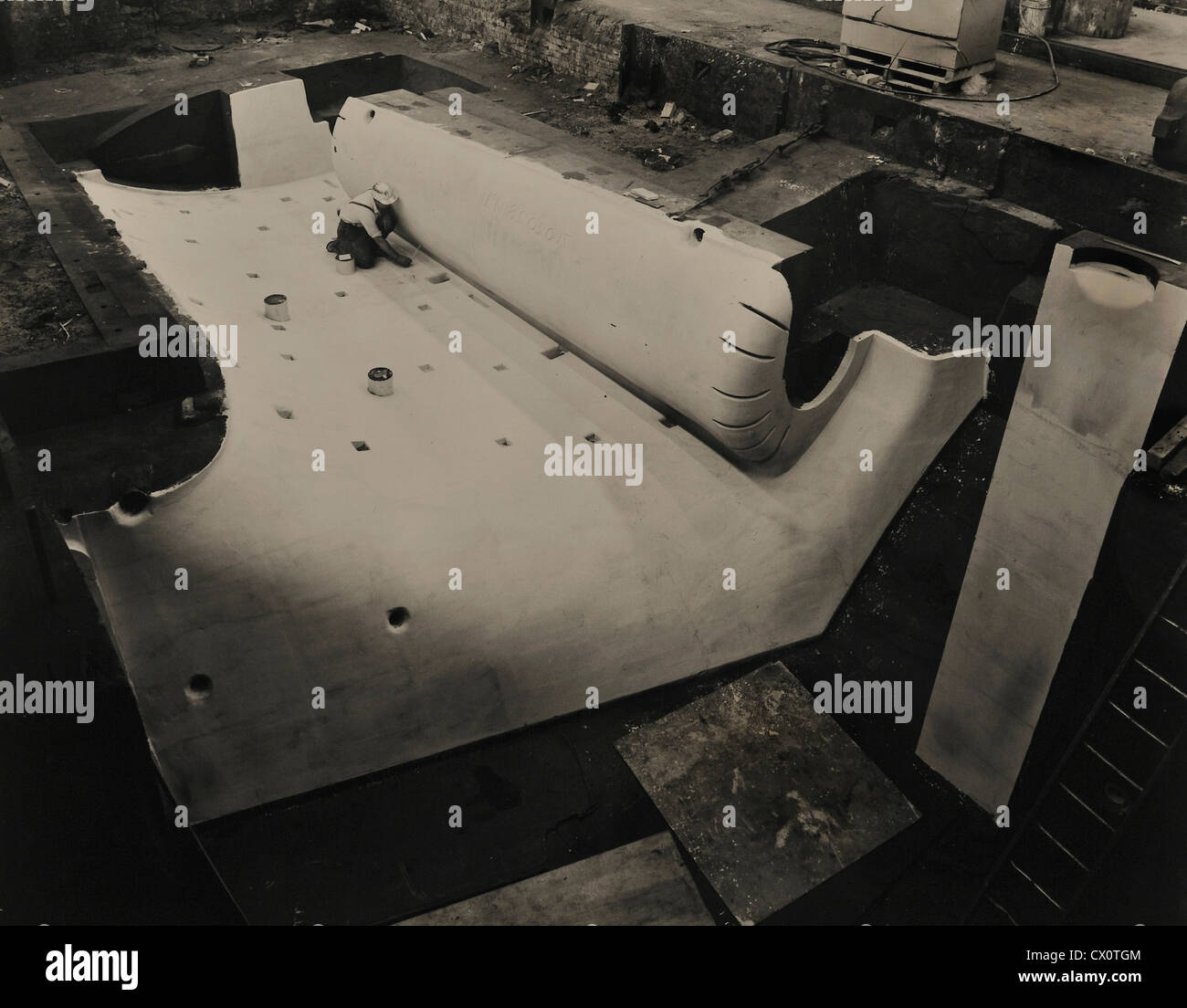 Preparing Mould for Ship's Steel Casting Sheffield England UK Stock ...