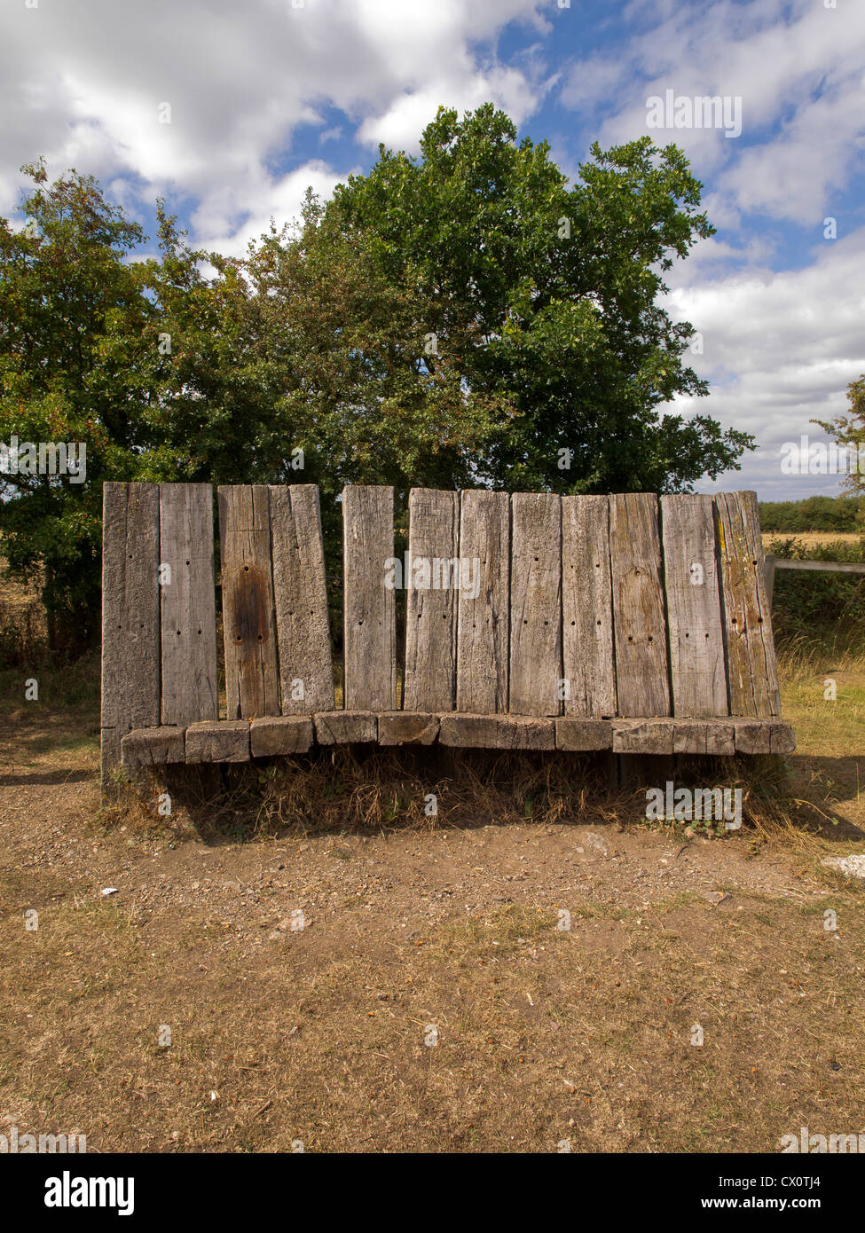 wooden bench in countryside Stock Photo - Alamy
