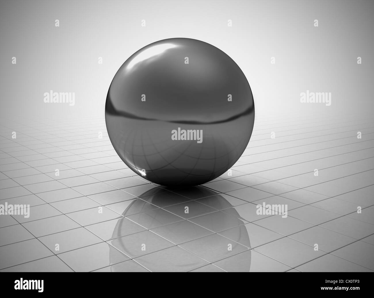 Silver metal sphere reflective Stock Photo - Alamy