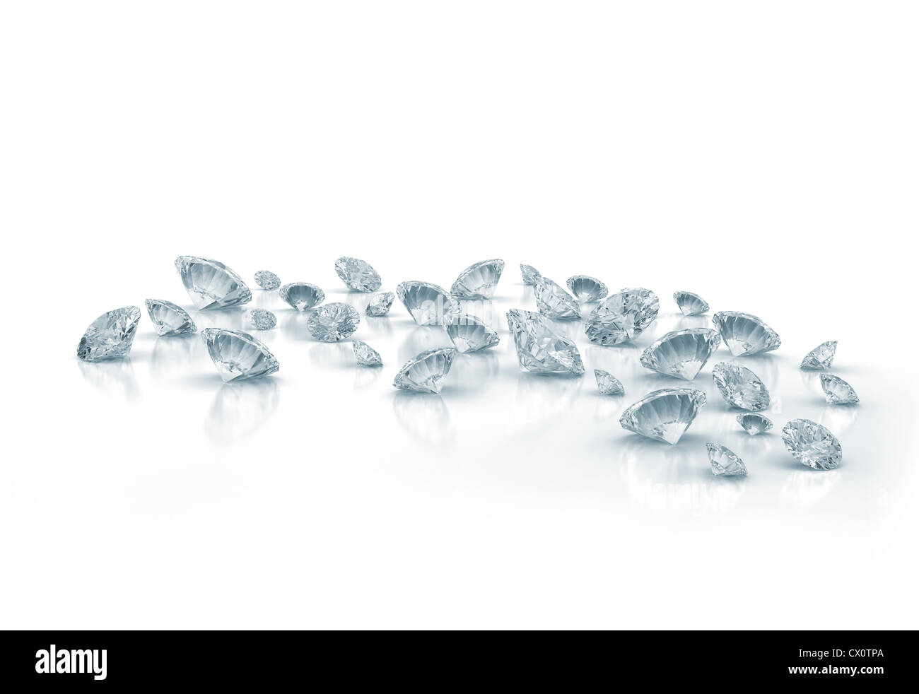 Diamonds. Large group of diamonds on white background Stock Photo - Alamy
