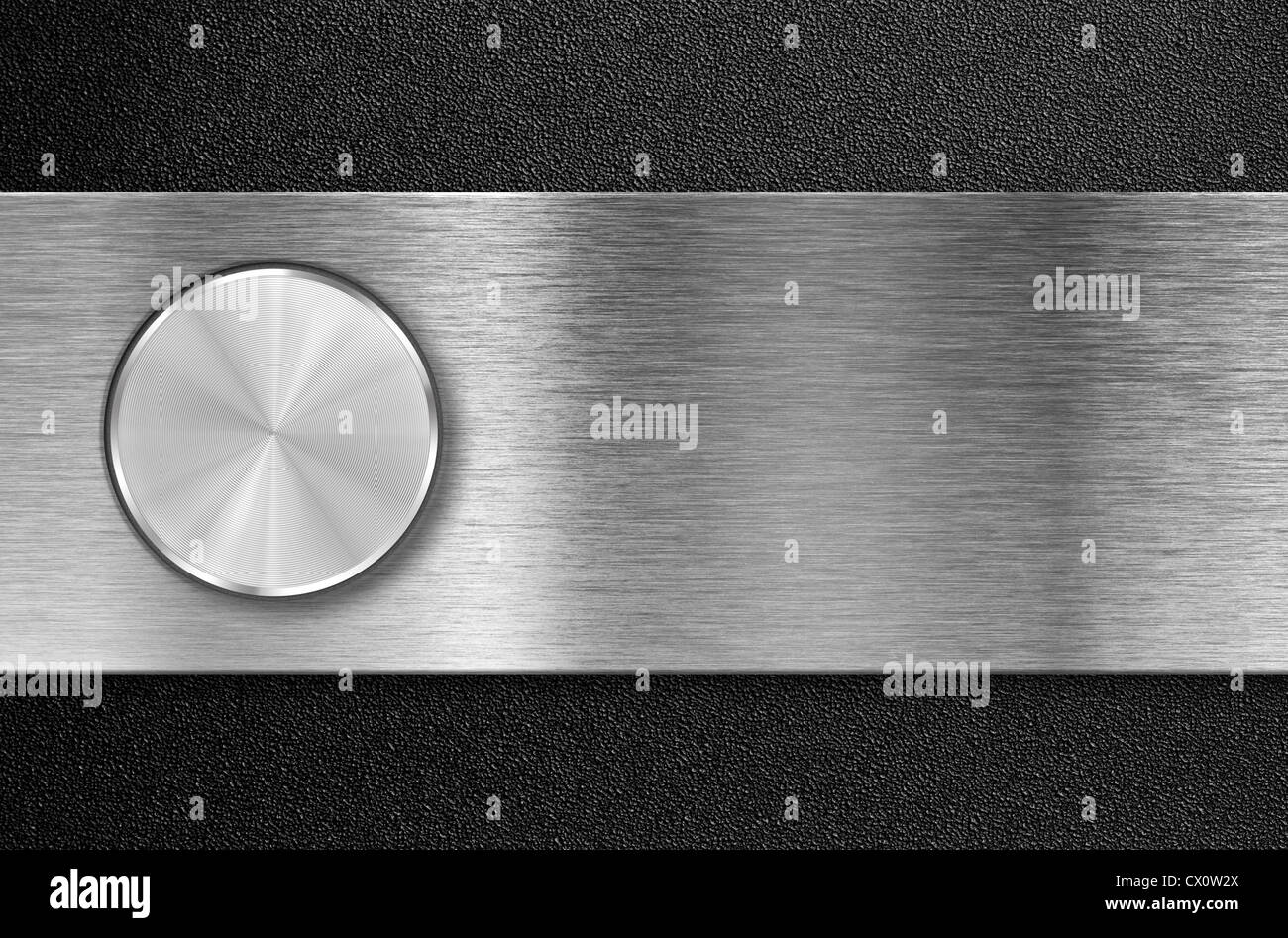 knob button on metal aluminum plate Stock Photo - Alamy