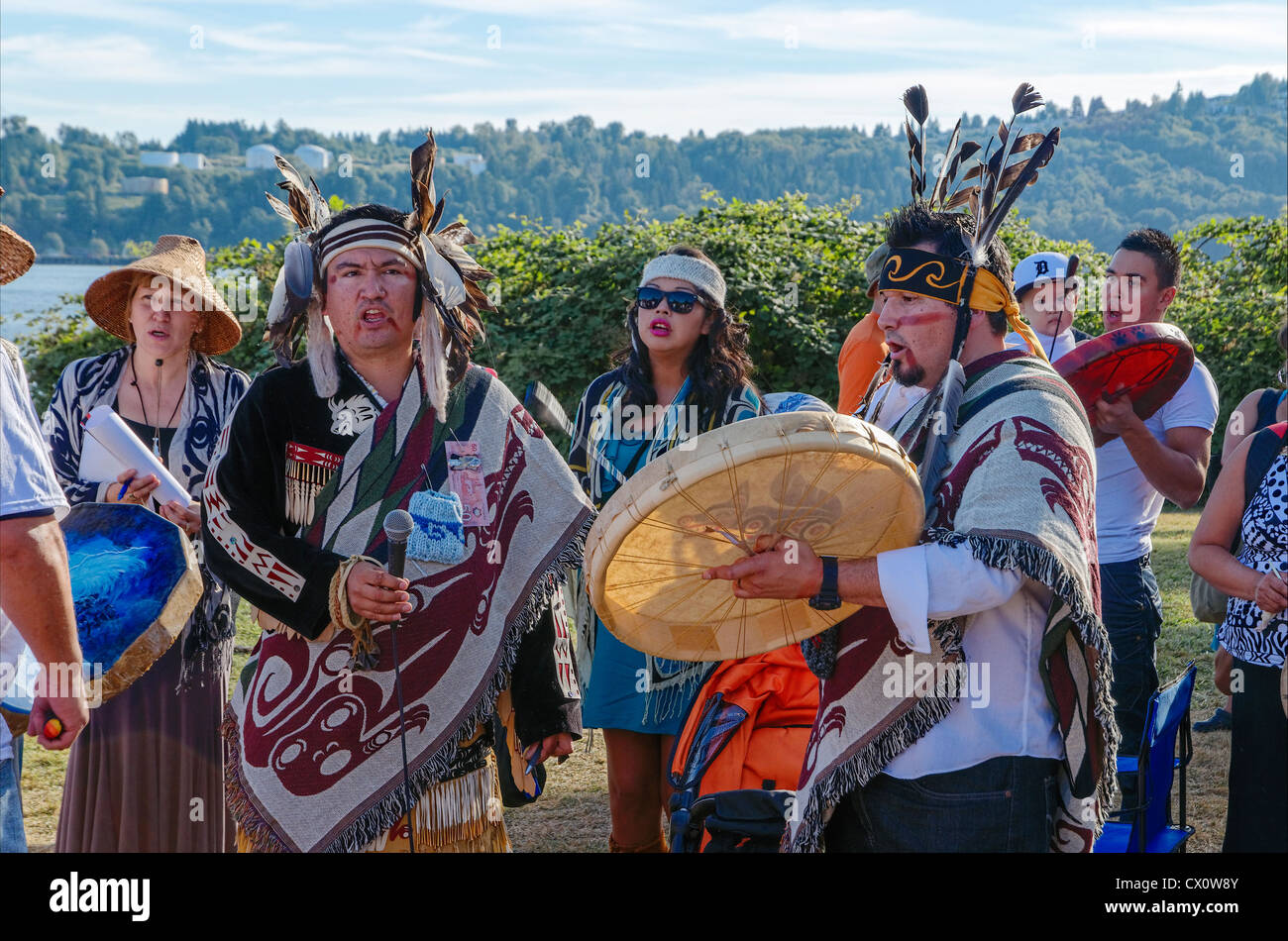 Squamish Nation, Hereditary Chief Ian Campbell speaks at the 'Many ...