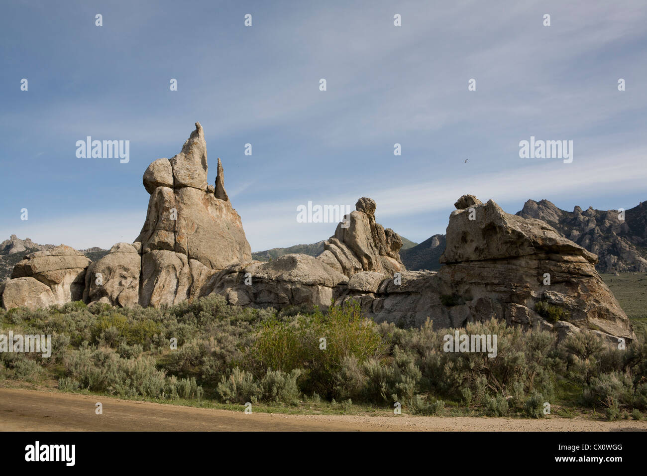 Fanciful rock shapes at City of Rocks National Reserve, Almo, ID Stock ...